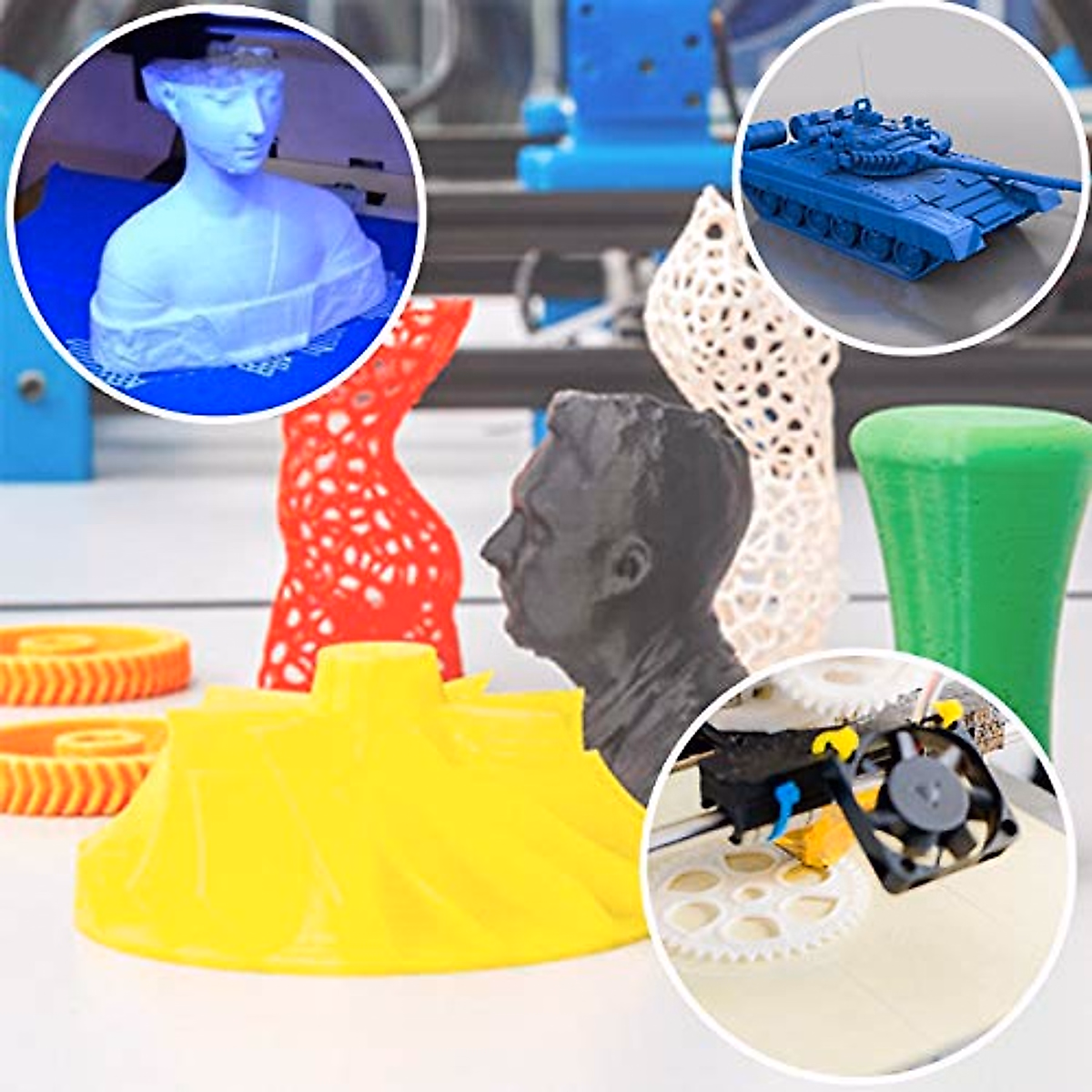 PRILINE PLA 1.75 3D Printer Filament, Dimensional Accuracy +/-0.03 mm, 1kg Spool,White