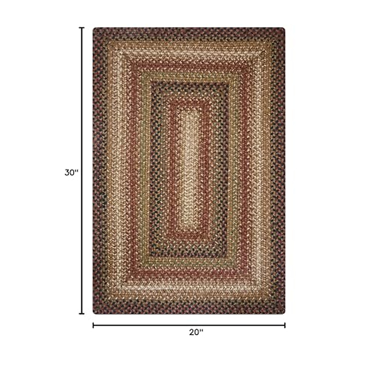 Homespice 20x30” Brown Rectangular Braided Rug. Gingerbread Brown Jute Rug. Uses- Entryway Rugs, Kitchen Rugs, Bathroom Rugs. Reversible, Rustic, Country, Primitive, Farmhouse Decor Rug