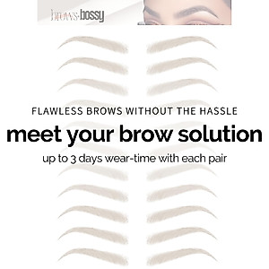 Brows by Bossy Studio & Co Temporary Eyebrow Tattoos Waterproof Eyebrow Stickers, False Tattoos Hair Like Peel Off Instant Transfer Brow arched brown