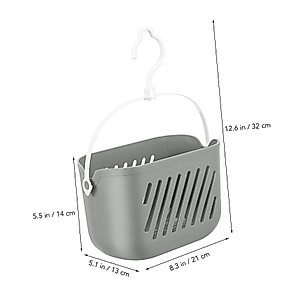 Ciieeo Plastic Hanging Shower Caddie Basket Kitchen Organizer Hanging Storage Basket with Hooks for Home Bathroom Kitchen Pantry Grey