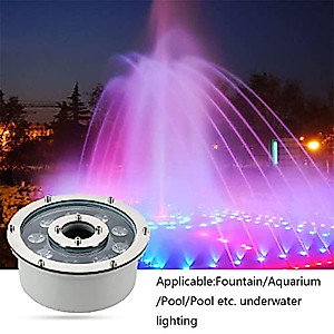 LED Swimming Pool Underwater Light - Submersible LED Fountain Light, IP68 Waterproof 12V Pond Lights LED Ring Underwater Fountain Light, for The Garden, Fountain Pool, Landscape Decoration