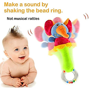 CHAFIN Baby Soft Rattles Shaker, Infant Developmental Hand Grip Baby Toys, Cute Stuffed Animal with Sound for 3 6 9 12 Months and Newborn Gift(2 Pack)