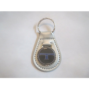 1969 TORINO TALLADEGA VINTAGE T LOGO LEATHER KEYCHAIN - SILVER