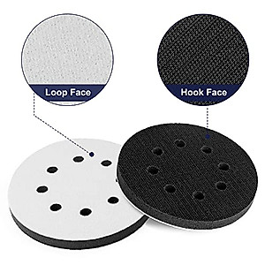 80pcs 5 inch 8 Hole Sanding Discs Hook and Loop 1500/2000/2500/3000/4000/5000/7000/10000 Grits Wet Dry Sandpaper with 2pcs Interface Pad for Random Orbital Sander Automotive Wood Metal Polishing