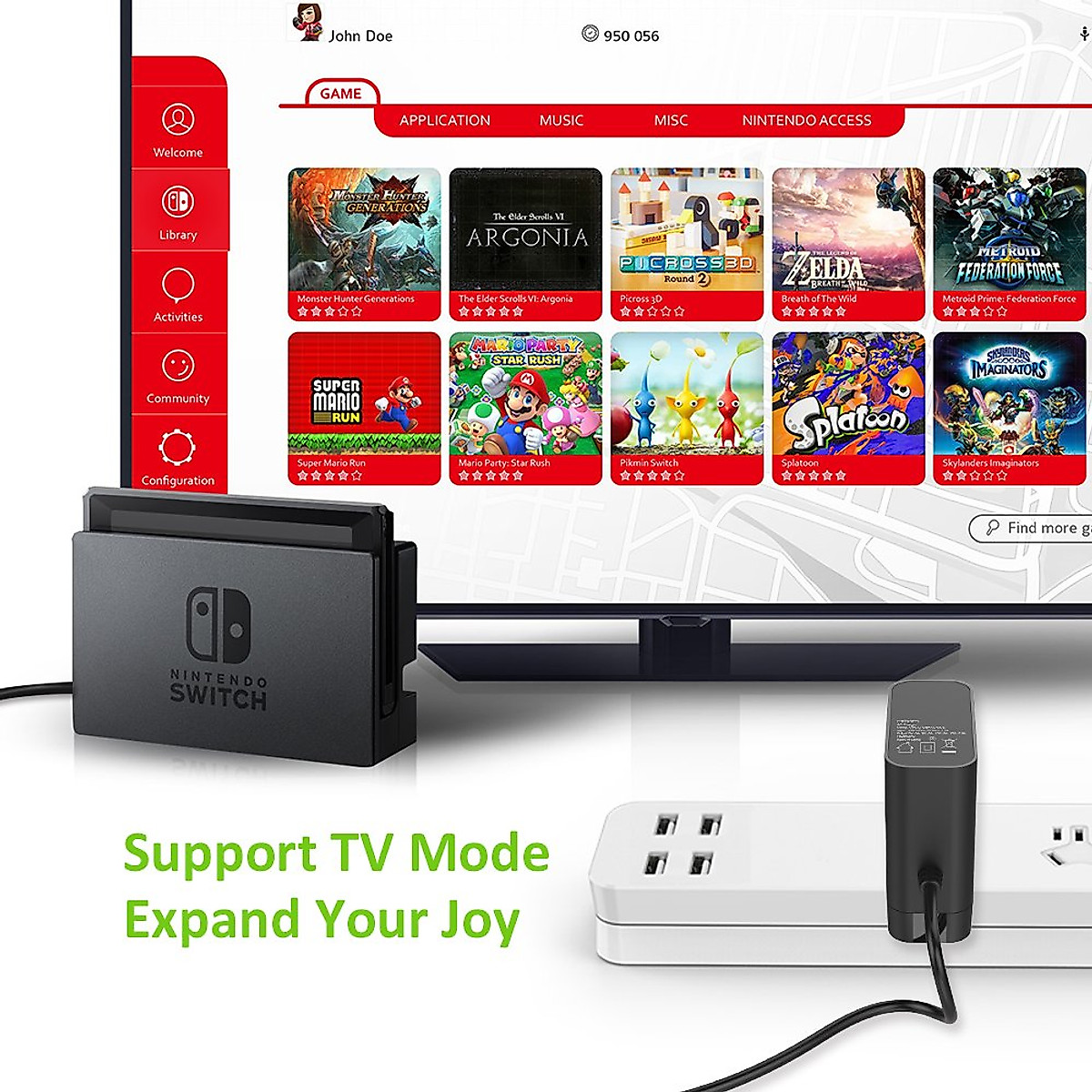 USB C Charger Nintendo Switch, Omars 39W USB Type C Charging Kit Compatible with Nintendo Switch Power Delivery 3.0 & QC 3.0 Fast Charging Power Kit Supports TV Mode and Dock Station (6 ft)