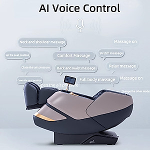 MassaMAX 4D Massage Chair, Full Body Recliner with Zero Gravity, Electric Extendable Footrest, AI Voice Control, Automatic Body Scan, Deep Yoga Stretch, Foot Rollers, and Heat (MT339-Magic Black)