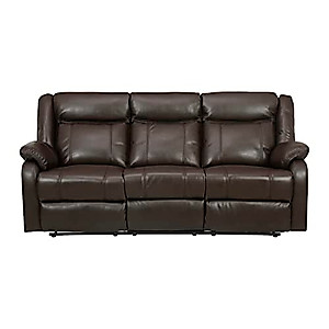 Lexicon Tuers Manual Double Reclining Sofa, Brown