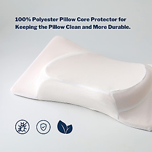 SLEEPY TOAST Neck Pillow for Sleeping fits Shoulder Perfectly, Side Sleeper Pillow with Armrest Area, Memory Foam Pillows for Neck and Shoulder Pain Relief, Cooling Pillow Cases (Blue)