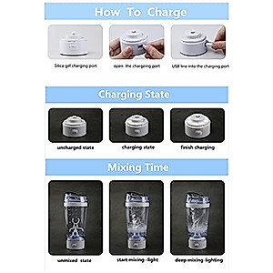 xinghaikuajing Protein Powder Automatic Blender Powder Electric Shaker Cup USB Recharging Mixer 16OZ PurpleUSBchargingmodel-colorfullights