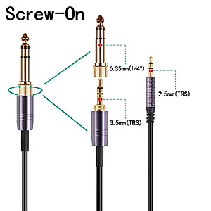 FAAEAL QC35 Coiled Audio Cable Replacement for Bose QC45(QuietComfort 45) NC700,AKG Y55BT Y55 Headphones, 2.5mm to 3.5mm(1/8”) Extension Aux Cord with 6.35mm (1/4") Adapter 14ft