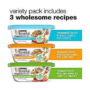 Purina Beneful High Protein, Gravy Wet Dog Food Variety Pack, Chopped Blends - (12) 10 oz. Tubs