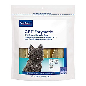 Virbac CET Enzymatic Oral Hygiene Chews for Dogs, Beef, 8.5 ounces