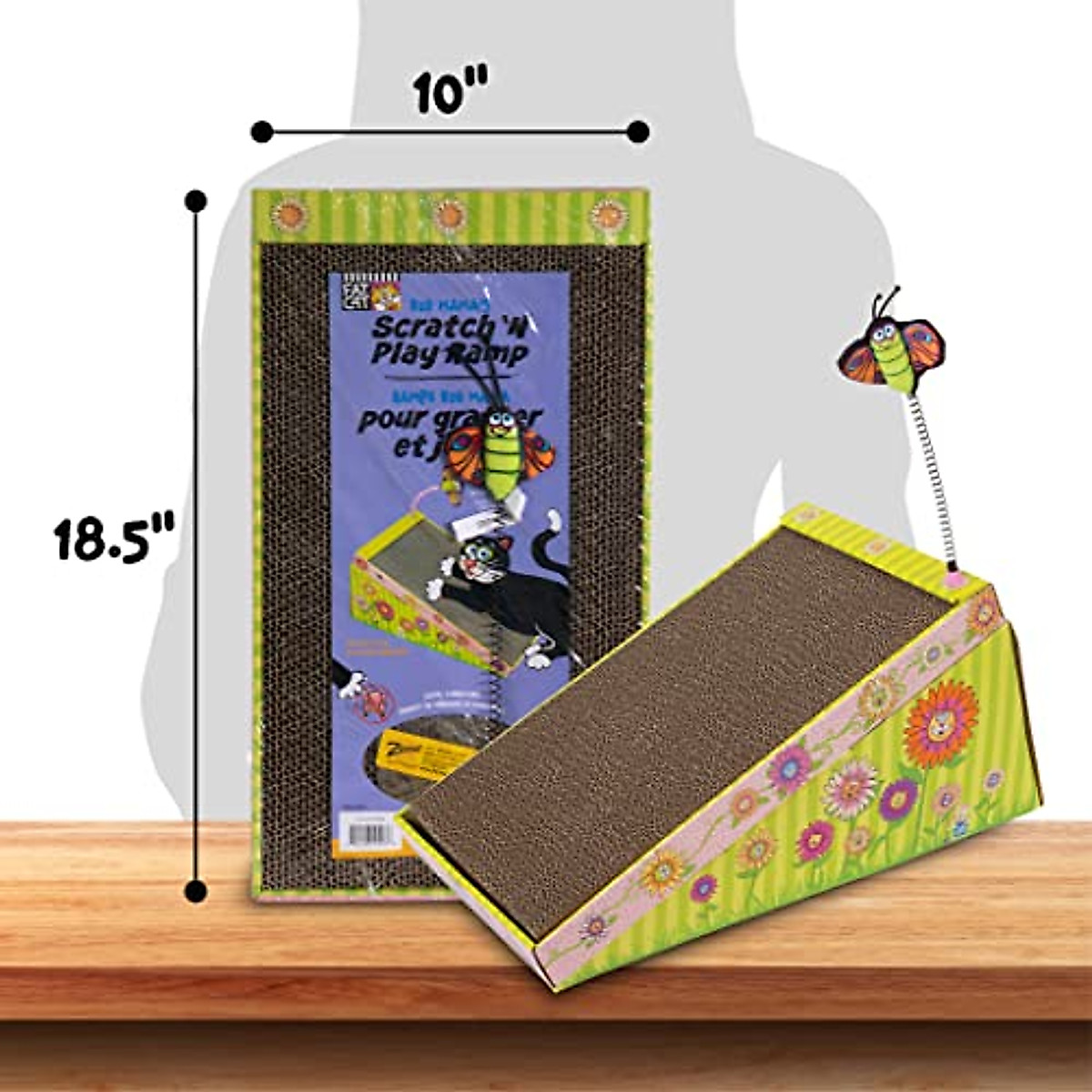 Petmate FAT CAT Big Mama's Scratch 'n Play Ramp Reversible Cardboard Toy