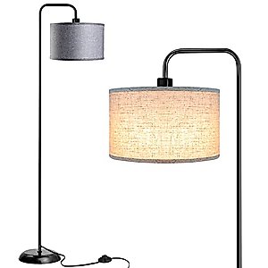 QiMH Floor Lamp for Living Room, Modern Standing Lamp with Hanging Shades, 3 Colors Dimmable Indoor Tall Pole Light Simple Floor Lamp with Foot Switch for Bedroom, Study Room