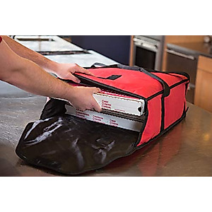 Carlisle FoodService Products PB17 Commercial Insulated Pizza/Food Delivery Bag, 5" H x 16.5" W x 17" D, Red