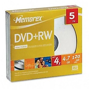 Imation - Memorex 5 X Dvd+Rw 4.7 Gb ( 120Min ) 4X Jewel Case "Product Category: Storage/Storage Media"