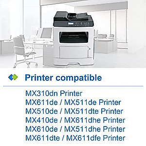 1 Pack 601H 60F1H00 High Yield Return Program Toner Cartridge Black MX310 Compatible Replacement for Lexmark MX310dn MX611de MX511de MX410de MX611dhe MX610de Printer Toner