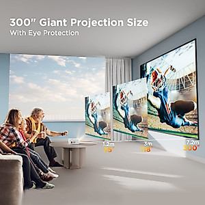 WiFi Mini Projector, 7500Lm Home Theater Movie Projector, Native HD 1280x800P 300'', Compatible with Android/iOS/HDMI/USB/SD/VGA, Portable Outdoor Projector for Backyard Movie Night
