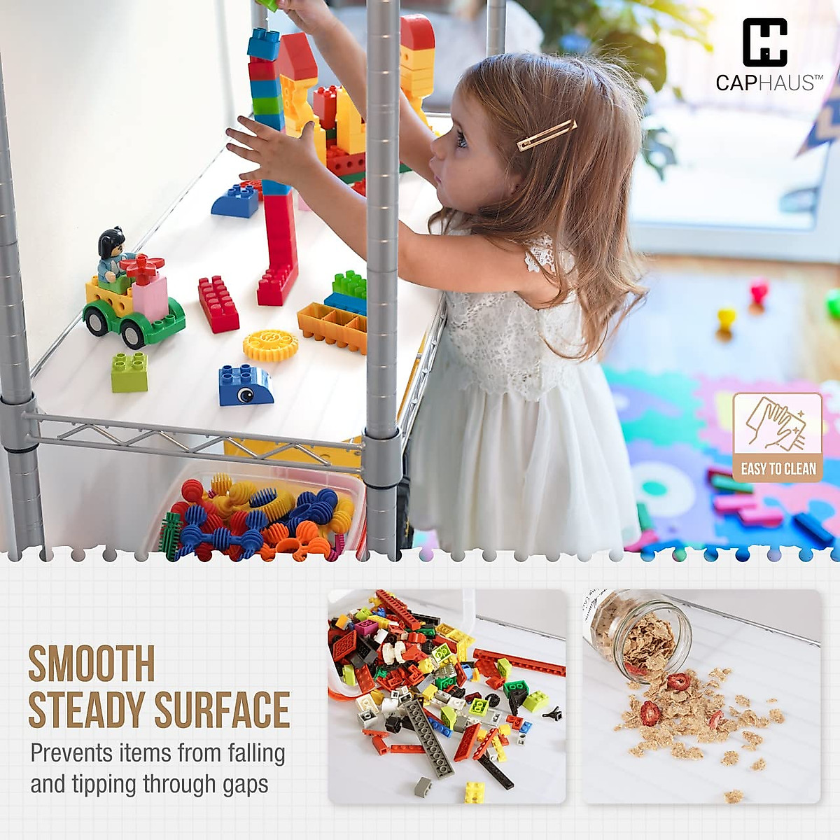 Fencer Wire NSF 2 to 4 Tier Stackable Wire Shelving Unit w/Baskets & Liner, Storage Rack Kitchen, Bathroom, Laundry Closet, Wire Shelving Basket Shelves, Storage Rack Corner Shelves, Black