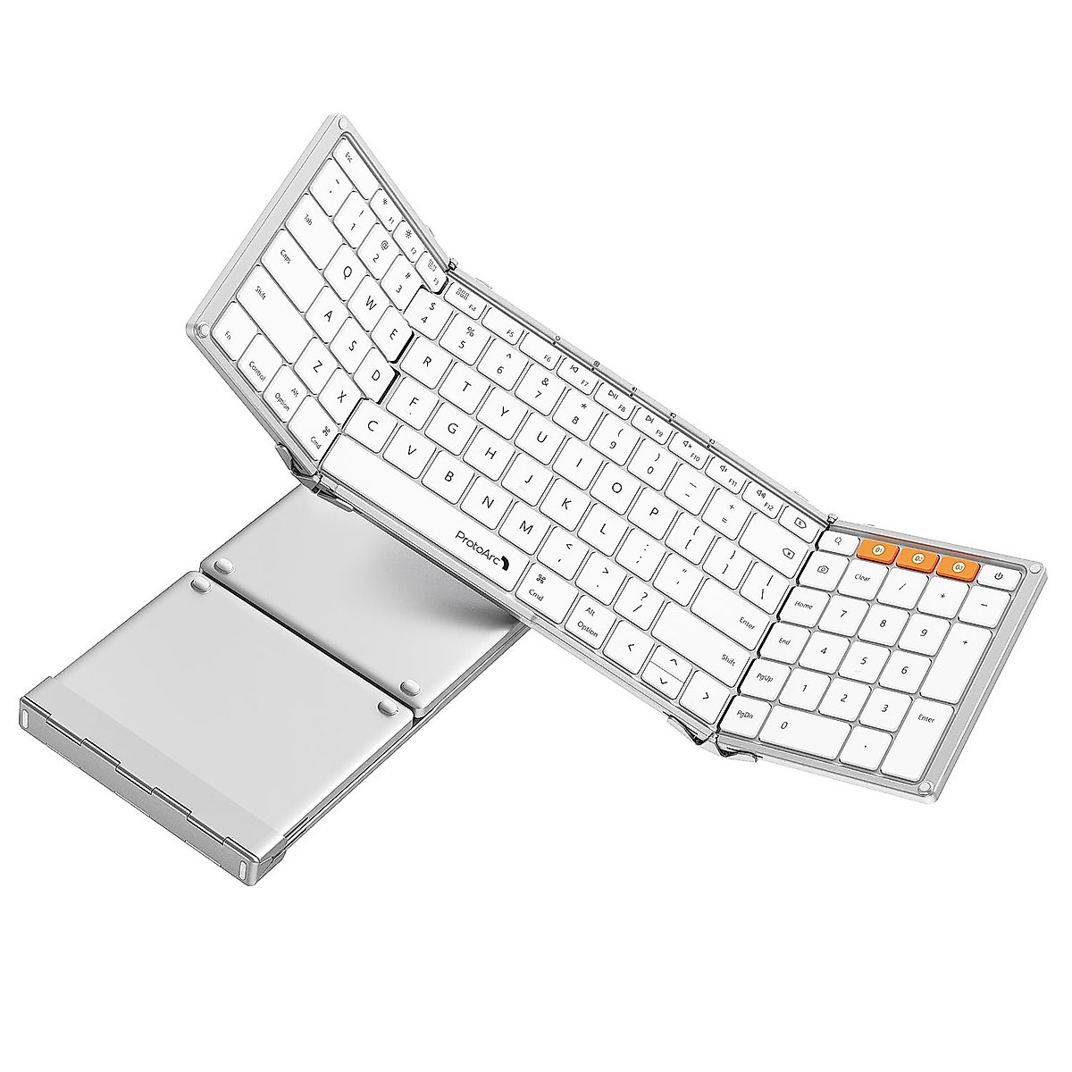 ProtoArc Foldable Bluetooth Keyboard for Mac, XK01-A Folding Wireless Keyboard with Number Pad, Full Travel Keyboard for Macbook, iMac, iPad 10.2, iPad Pro/Air/Mini, iPhone