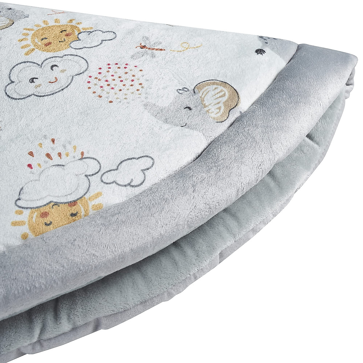 WTdianpu Thick Baby Play Tummy Time Mat Plush Stuffed Animal Infant Crawling Nap Activity Travel Mat for Newborn Girl Boy Toddler - Nursery Gift, 30''x30'', Elephant(2) (421PB0072N-1)