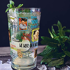 Friends Famous Classic Quotes 16oz pint glass Friends The TV Show (1 Glass Included)