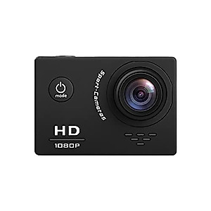 KOVOSCJ Sports Action Camera Waterproof Sports Camera Motorcycle Helmet Sports DV Diving Camera Video Camera 1080P Sports Camera for Vlog Recording (Color : AT-02H)