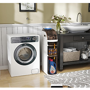 tonchean 3 Tiers Slim Bathroom Storage Cabinet,Already Assembled Waterproof Narrow Bathroom Toilet Organizer Mobile Slim Storage Cart with Wheels Clear Drawers for Small Space Gap Corner