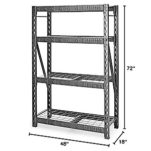 48" Wide Heavy Duty Rack with Four 18" Deep Shelves