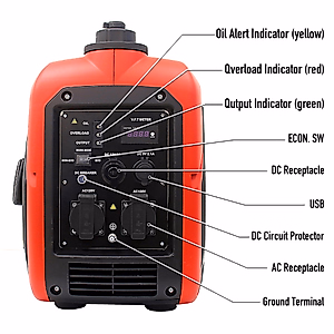 Cartman 2000W Portable Inverter Generator: Super Quiet Power Backup for Home, Camping, and Emergencies - Gas Powered, EPA Compliant
