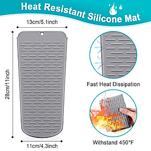 Shappy 2 Pieces Flat Iron Travel Case Heat Resistant Curling Iron Holder Cover Travel Sleeve Neoprene Straightener Holder and Silicone Hot Tools Flat Bag(Marble Style)