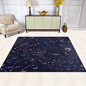 ALALAL Star Sky Area Rug, Space ​Galaxy Rug, Constellation Rugs for Living Room Rug Carpet for Bedroom 5'x7' (80 x 58 inch) Blue