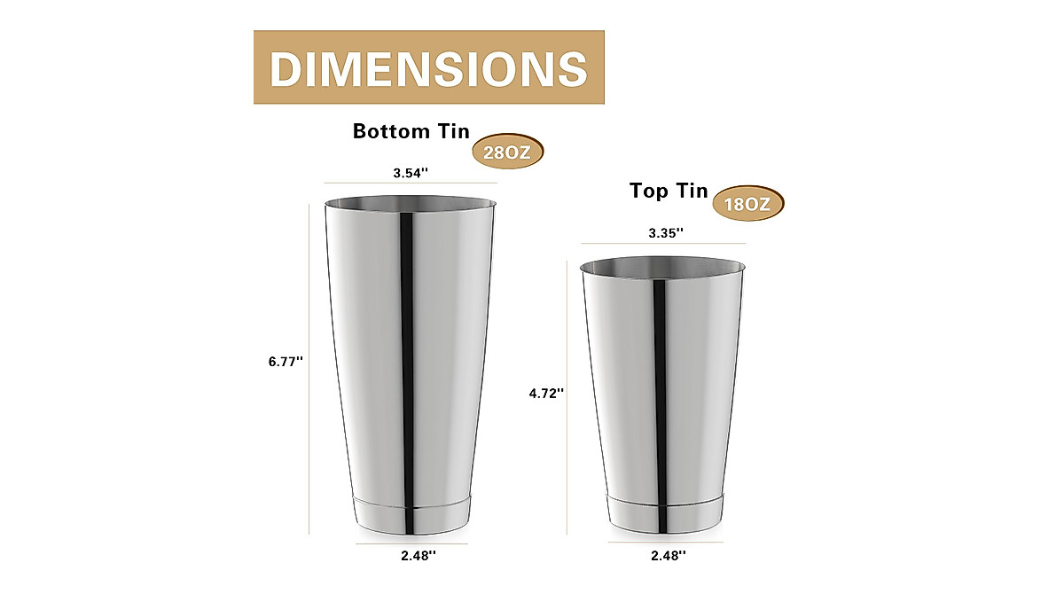 WOTOR Boston Cocktail Shaker Set - Pro Bartender Tools