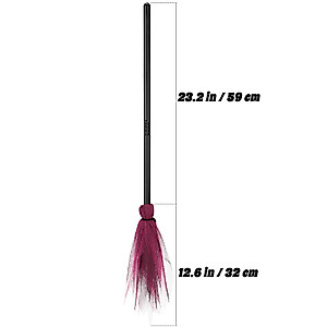DOITOOL Halloween Witch Broom Kids Witch Broomstick Props Plastic Witches Broom Halloween Decor Witches Broomstick Halloween Witch Decoration Props Witch Costume Accessories