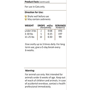 Amber NaturalZ Numo Care C Lung Health Herbal Supplement for Cats | Feline Herbal Supplement for Bronchial Support and Respiratory Lung Health | 1 Fluid Ounce Glass Bottle | Manufactured in The USA