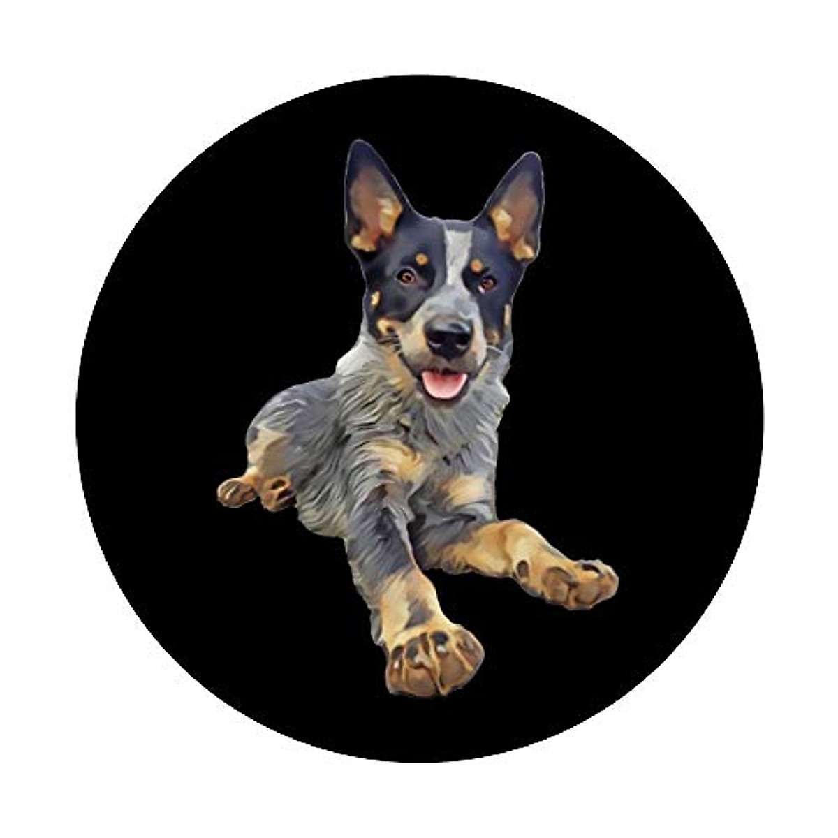 Queensland Heeler Blue Laying Down PopSockets PopGrip: Swappable Grip for Phones & Tablets