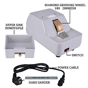 Optical Hand Lens Edger, Eyeglasses Edger,Manual Lens Grinder 3-in-1, Lens Polisher with Removable Sink，Jade,Watch Glass polishing Tool