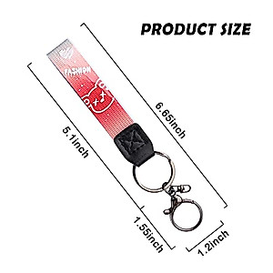 Kawaii Car Keychain Gradient Color Cute Keychains for Women/Men/Girls/Kids,Personalized Bear Keychains for Backpacks Charms Purse (Red)…