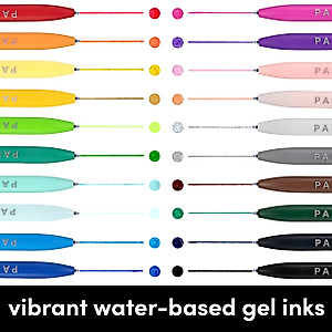 PAPERAGE Gel Pen With Retractable Extra Fine Point (0.5mm), 20 Colored Pen Set for Bullet Style Journals, Notebooks, Planners, Calendars, Notes & Drawing, Use at Home, Office, School, Crafts