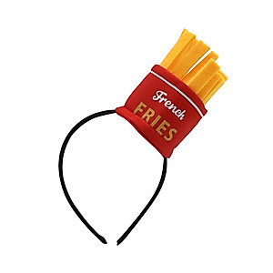 Nicky Bigs Novelties Mini French Fry Hat, Novelty Food Vendor Costume Accessory, French Fries Headband Accessory for Adults Red/Yellow
