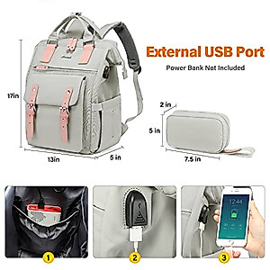 LOVEVOOK Laptop Backpack for Women, Teacher Nurse Bag Work Travel Computer Backpacks Purse,Daypack