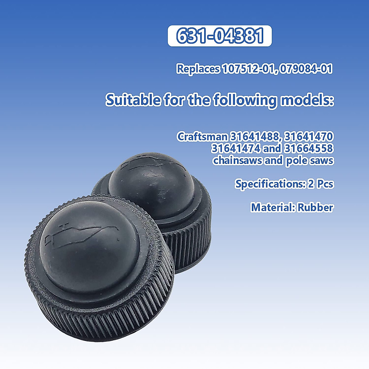 631-04381 Oil Cap Replacement For Remington Electric Chainsaw and Polesaws (2/ Pack)