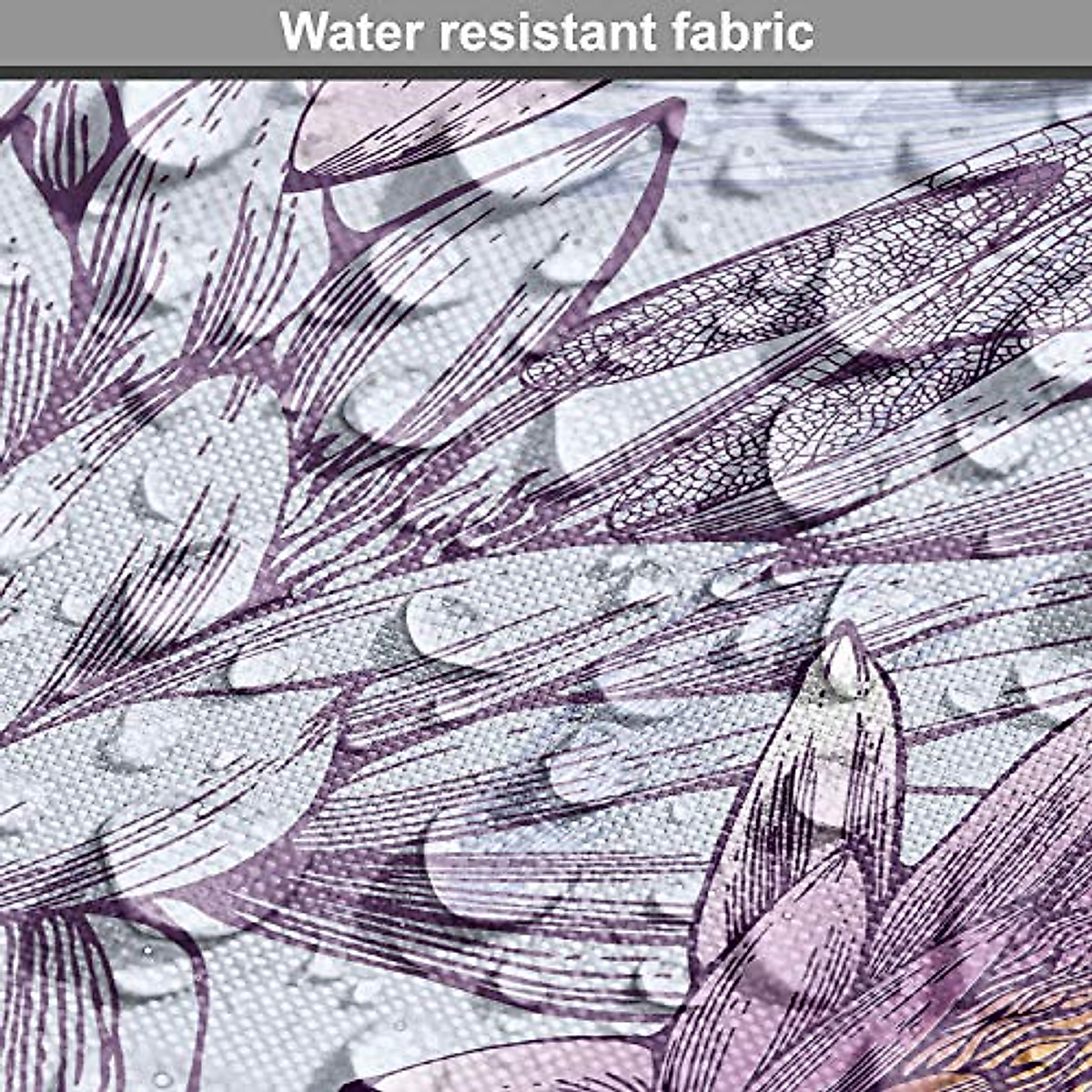 Ambesonne Nature Fabric by The Yard, Water Liliy and Dragonfly Patterns Garden Theme Illustration Wildlife, Decorative Fabric for Upholstery and Home Accents, 1 Yard, Pale Blue Pale Purple