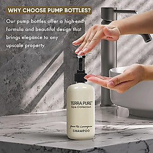 Terra Pure Shampoo | Spa Collection | Hotel Amenities in Pump Bottle | 10.14 oz. / 300 ml (4 Bottles)