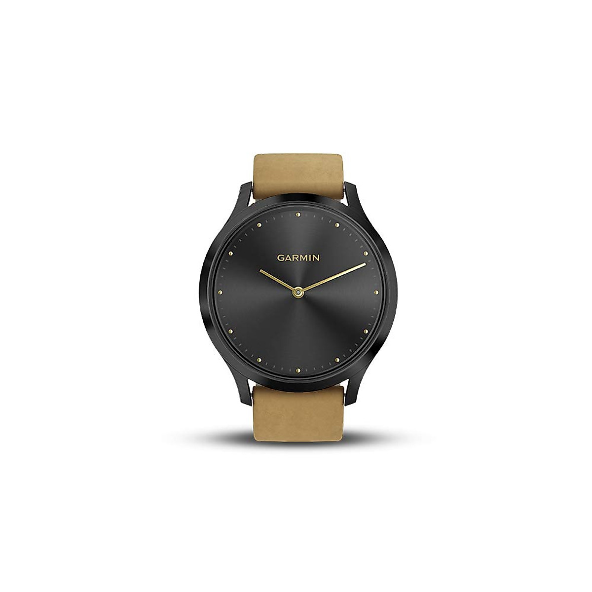 Garmin vivomove HR, Hybrid Smartwatch for Men and Women, Onyx Black with Light Tan Suede Band
