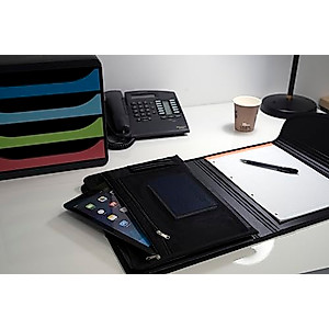 Exacompta - Ref 55834E - Exactive - Conference Folder - 25.5 x 33cm in Size, Suitable for A4 Documents, 13 Customisable Tabs, Writing Pad Supplied - Black