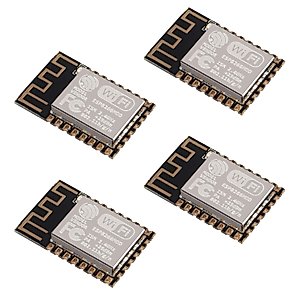 Dorhea 4Pcs ESP8266 ESP-12F WiFi Serial Module Microcontroller 802.11N Development Board Wireless Transceiver Remote Port Network Module for NodeMCU MicroPython