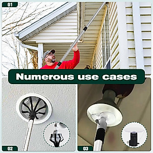 12FT Light Bulb Changer for High Ceilings and Recessed Lights, Light Bulb Extension Pole Changer for High Ceilings, Light Bulb Removal Tool with Baskets and Suction Cup