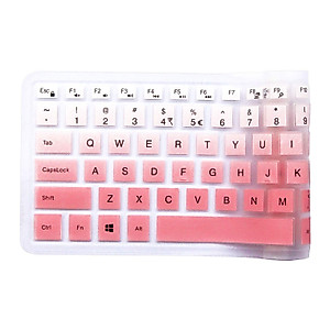 JuYuish Keyboard Skin Compatible with 15.6" dell Inspiron 15 3000 5000 7000 Series & 17.3" dell Inspiron 17 5000 Series & 15.6" dell G3 G5 G7 & 17.3" dell G3 Series (with Numeric Keypad) Ombre Pink
