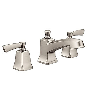 Moen 84926SRN Conway Two-Handle Widespread Bathroom Sink Faucet with Valve Included, Spot Resist Brushed Nickel